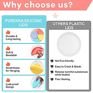 4 PCS Silicone Replacement Lids for Pyrex and Anchor Hocking Glass Custard Cups 6oz, Silicone Lids for Food Storage, Food Cover, Dishwasher Freezer Microwave Safe (Containers NOT Included)