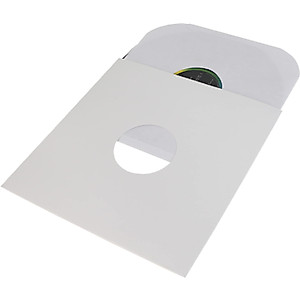 (50 Pack) 12 inch LP White Record Jacket Covers - with Hole to View Center Label - Protect Your Vinyl #12JWWHHH