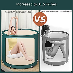 Ice Bath Tub for Athletes, Portable Foldable Bathtub, 31" Freestanding Soaking Bath Tub for Adults, Separate Family Bathroom SPA Tub, Efficient Maintenance of Temperature, Ideal for Hot Bath Ice Bath