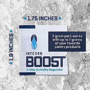 Integra Boost 62% RH Humidity Packs with 2-Way Humidity Control, Plant-Based, Salt-Free, 2 Gram, 50 Pack