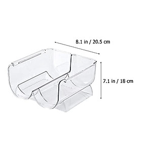 BESTonZON 2 Pack Plastic Water Bottle Organizer, Stackable Bottle Holder Storage Rack for Cabinet, Kitchen Countertop, Pantry Organization, Fridge, Free- Standing Cup Organizer Hold 4 Bottles, Clear