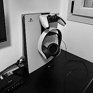 2 Pcs Hanger Holders for PS5 Headset, Controller Stand Mount for Xbox Series X, Storage Bracket for PlayStation 5/ Xbox Sereis X Controllers Without Screws and Adhesive Tape