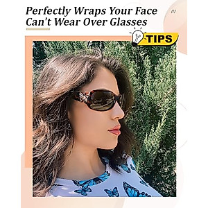 LVIOE Polarized Sunglasses for Women, Fashion Butterfly Decoration Driving Fishing-99.99% UV Protection