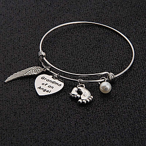 bobauna Grandma Of An Angel Memorial Bracelet Sympathy Gift For Loss of Grandchild Miscarriage Jewelry (grandma of an angel bracelet)