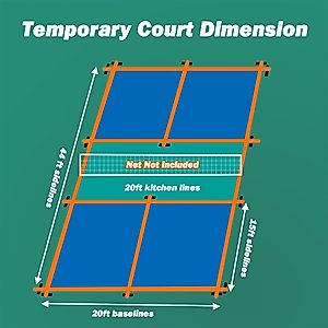 Tiga Pickleball Lines, 3 Pack, Yellow, Polypropylene (PP), No Measurement Required (Net NOT Included)