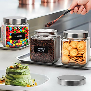 Wide Mouth Glass Mason Jars 48 oz, [4 Pack] Canning Jars with Airtight Lids, Food Storage Containers for Overnight Oats, Jam, Jelly, Honey, Beans, Spice, Coffee Kitchen Pantry