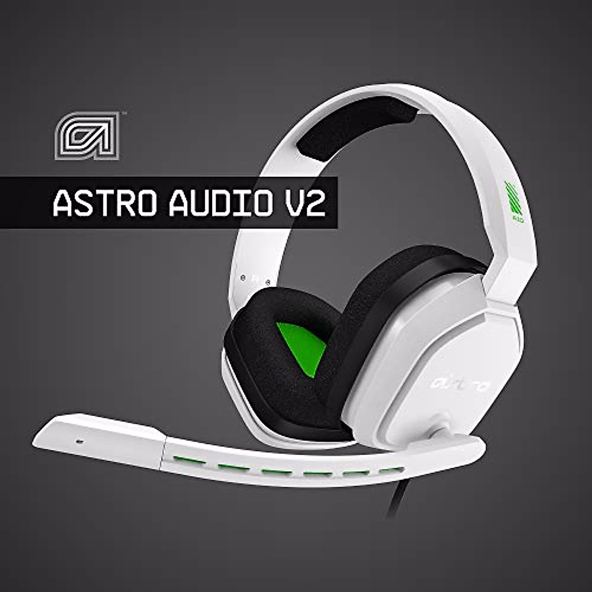 ASTRO Gaming A10 Wired Gaming Headset, Lightweight and Damage Resistant, ASTRO, 3.5 mm Audio Jack, for Xbox Series X|S, Xbox One, PS5, PS4, Nintendo Switch, PC, Mac- White/Green