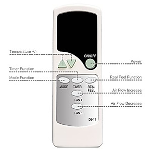 GENGQIANSI Replacement Remote Control for Delonghi Portable AC Air Conditioner PAC EL275HGRKC-3A WH PAC EL275HGRKC-1A WH PACEL275HGRKC-1A PAC EL275HGRKC