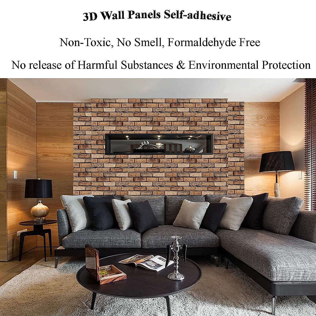 Veczom 3D Wall Panels Peel and Stick 3D Brick Wallpaper Peel and Stick Interior Wall Décor,10 Pack Waterproof Wall Panel PVC Stone Wall Panels for Living Room,Lobby Bedroom Hotel Office Decoration
