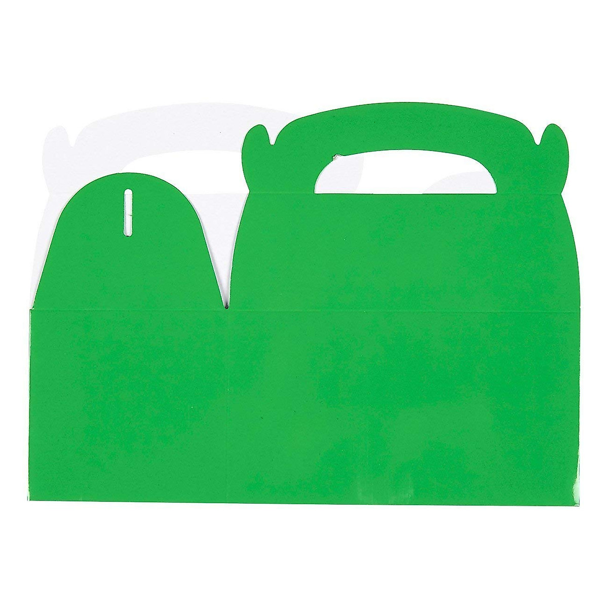 Pack of 24 Paper Treat Boxes - Gable Favor Boxes - Fun Party Play Goodie Boxes - 2 Dozen Bright Green Birthday Party Shower Loot Gift Boxes - 24 Count - 6.2 x 3.5 x 3.6 Inches