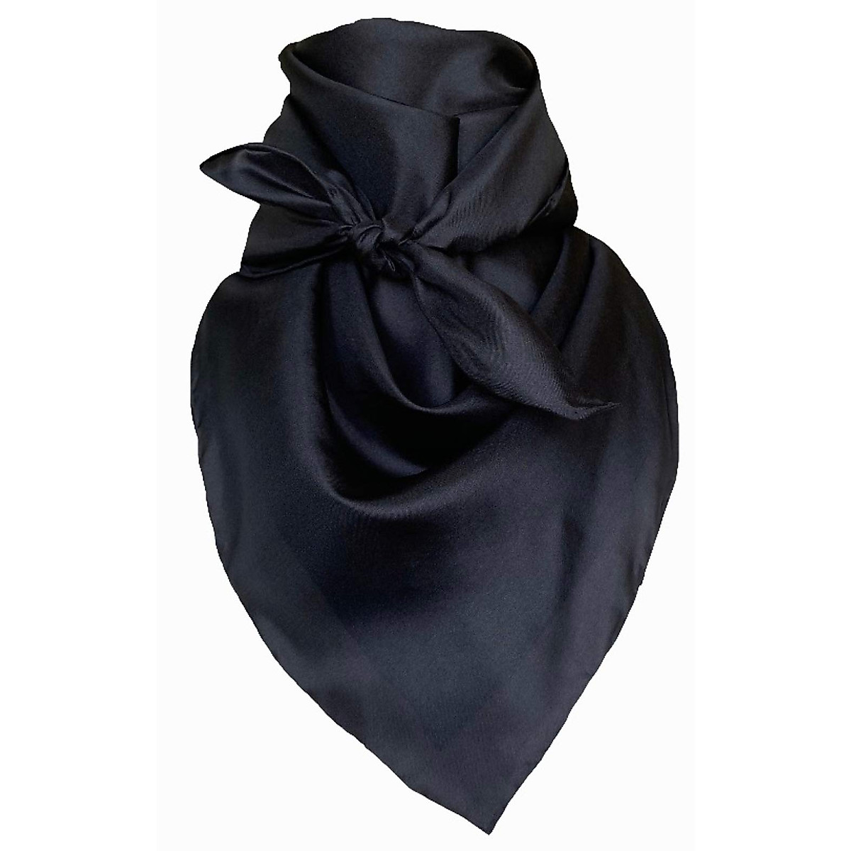 Wyoming Traders Men's Solid Lightweight Breathable Casual Black Regular Silk Scarf, 34.5"