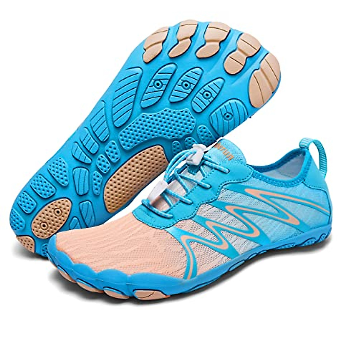 Limberun Womens Aqua Quick Dry Water Shoes Slip On Beach Fishing Swim Boating Diving Surfing Lightweight Barefoot Yoga Shoe Pink/Orange 7.5 W / 6.5 M