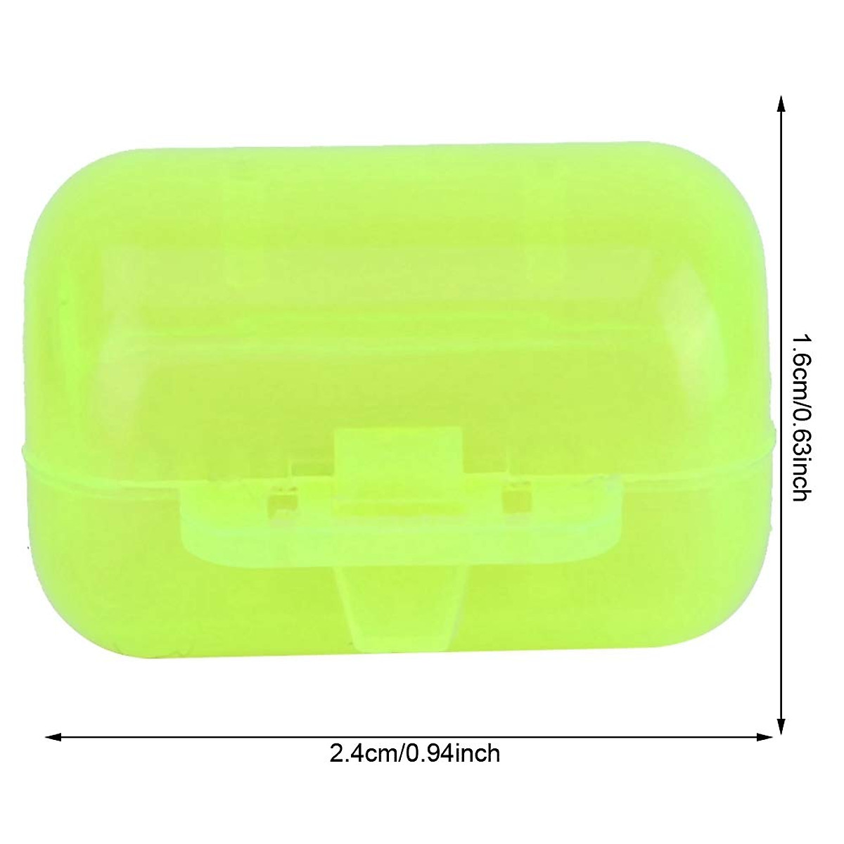 50 Pcs Plastic Fishing Hook Box Clamshell Fluorescent Yellow Squid Lure Hook Box Cover Case Fishing Accessory Tackle Box(Small)