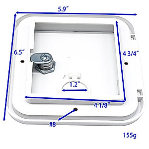 X-Haibei RV Trailer Electric Power Cord Cable Hatch White Camper Hose Storage Door Compartment Lock with 2 Keys