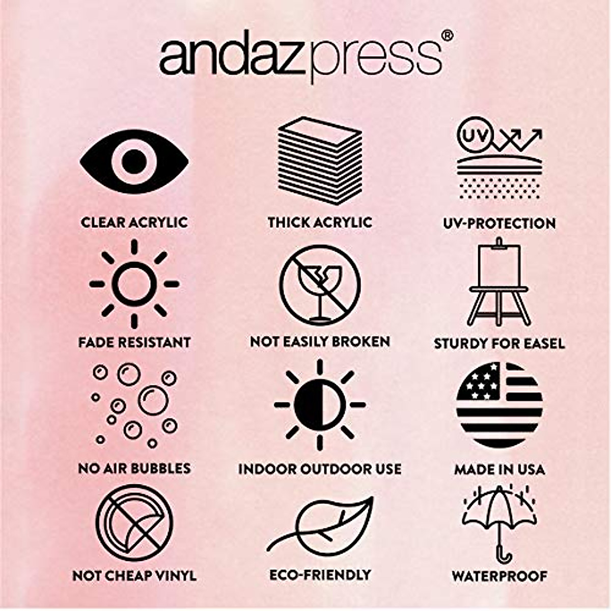 Andaz Press Custom Large Wedding Acrylic Sign, 16 x 24 Inches, So Glad You're Here, Personalized Sign, Welcome Sign for Modern Wedding Theme