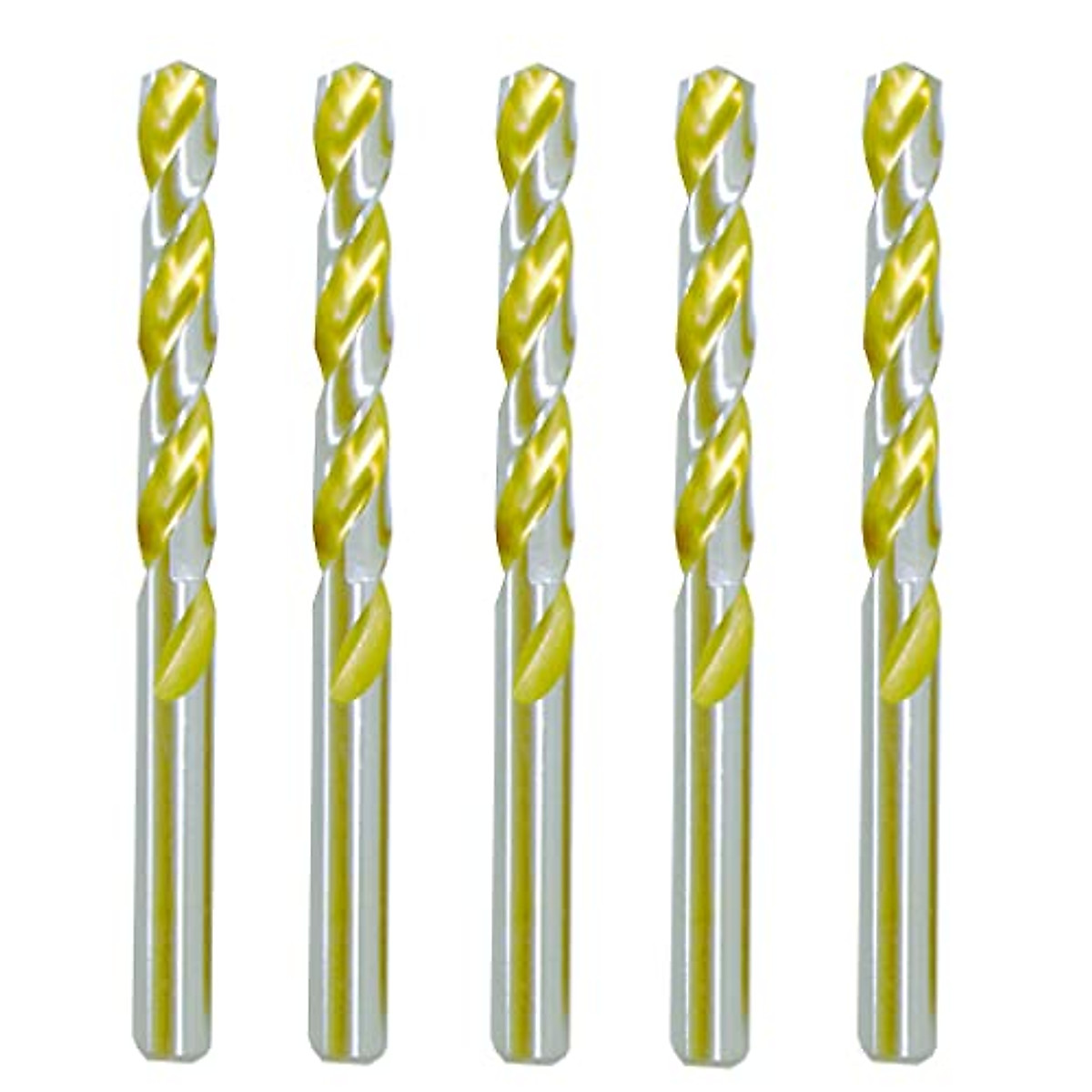 HSS Drill Bit 11/32 inch Twist Jobber Length Titanium Golden Flute Drill Steel Metal Iron-5Pcs