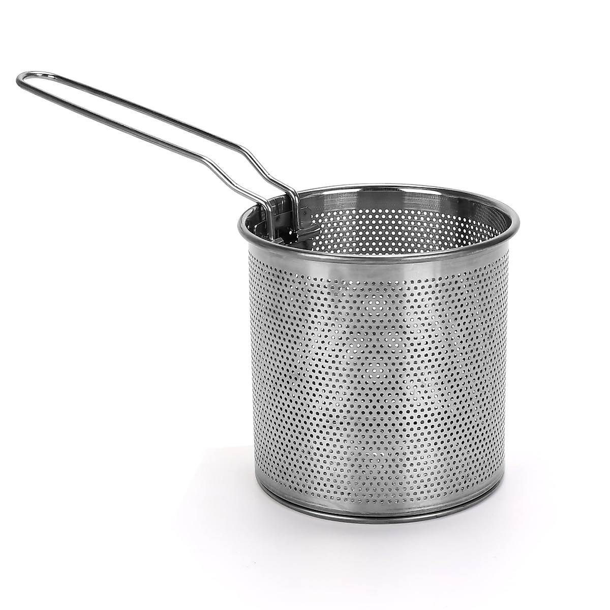 Small Deep Fryer Pot with Basket, Mini Fryer and Soup Pot with Tongs and Lid for 1-2 People, Works on Gas or Induction Burner, Dishwasher Safe, 1.3-Quart