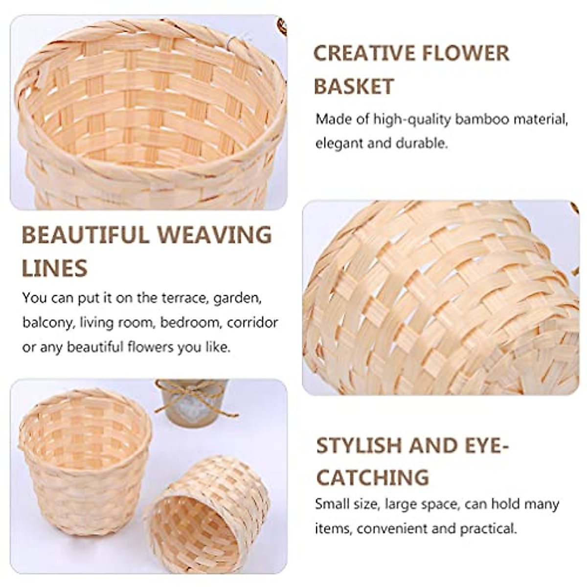 STOBOK Wedding Favors 6Pcs Mini Woven Basket, Small Wicker Baskets Miniature Flower Basket Rattan Storage Baskets Container for Party Favors Crafts Decor Small Woven Basket