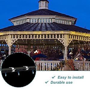 100 Pcs Metal Christmas Light Gutter Hooks， Xmas Light Gutter Hangers， Hanging Clips Outdoor Seasonal Lighting Hooks Holiday Light Clips Gutter Light Hangers Roof Hooks for Outside String Lights