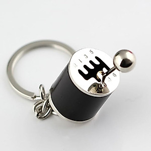 iJDMTOY Chrome Polished Alloy Metal Gear Box Shifter Shape Key Chain Ring Keychain
