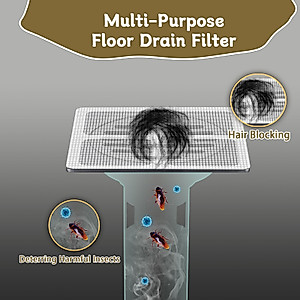 Obfuscate 50PCS Disposable Shower Drain Hair Catcher Mesh Stickers Bathroom Drain Hair Catcher for Bathroom, Laundry, Kitchen,Bathtub,Sink Square Shower Drain Mesh Sticker