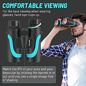 15x55 HD Binoculars for Adults High Powered, Large View Binoculars BAK4 Prism Waterproof Binoculars -Lightweight Binoculars for Bird Watching Hiking Travel Cruise Trip with Phone Adapter(Blue)