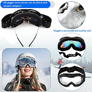 4 Pieces Prescription Ski Goggles RX Insert Optical Adaptor Ski and Snowboard Goggle Insert Adaptor Optical Insert for Glasses Wearers Universal Size Inner Frame for Snowboard Motorcycle Goggle