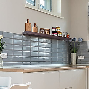 Floating Shelves, 2 Pack 36" Long Thick Handmade Rustic Floating Wall Shelves, Natural Wood Large Heavy Duty Floating Shelves for Bathroom Bedroom Kitchen Living Room, Dark Walnut