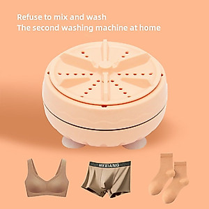 Portable Washing Machine，Ultrasonic Mini Multifunctional Washing Machine，Fully Automatic Turbine Mobile Cleaning Machine，Suitable for Travel, RV, Camping, Home or Apartment Laundry Used (Pink)