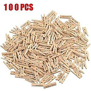 GCA DIY Wooden Pins for Scrapbooking Wood Crafts, Mini Clothespins 100 Per Pack 1"