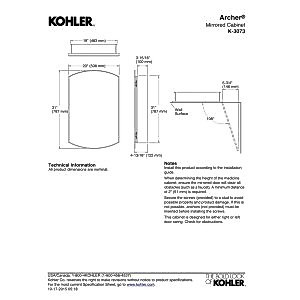 Archer® 20" W x 31" H Aluminum Single-Door Medicine cabinet, Beveled edges