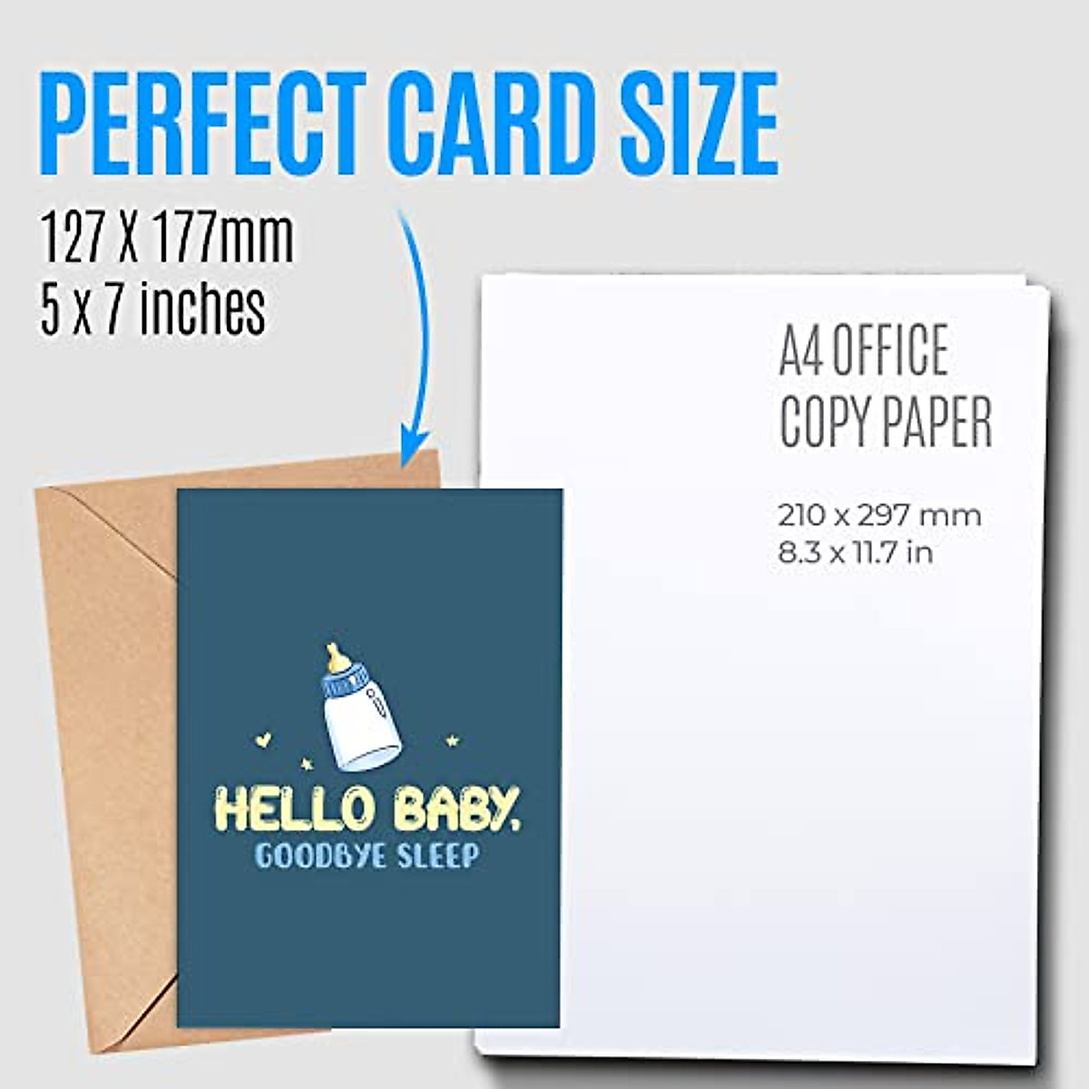 Funny new baby card with envelope | Joke card for parents to be | Congratulatory card for pregnancy reveal for mom, dad. | Baby shower congratulations present