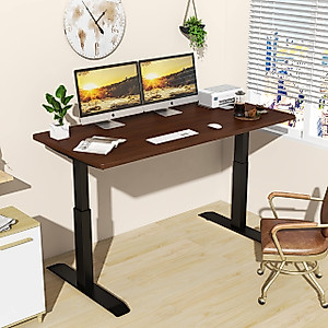 Lubvlook Electric Dual Motor Standing Desk Frame for 43 to 79 inch Table Tops, Ergonomic Standing Height Adjustable Base for Home and Office (Black Frame only)