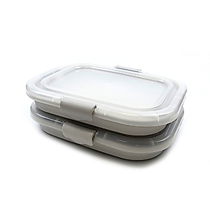 SAMMART 19.5L Set of 2 Collapsible Laundry Basket with Lid - Foldable Pop Up Storage Container/Organizer - Portable Washing Tub - Space Saving Hamper/Basket with Lid (2, Grey)