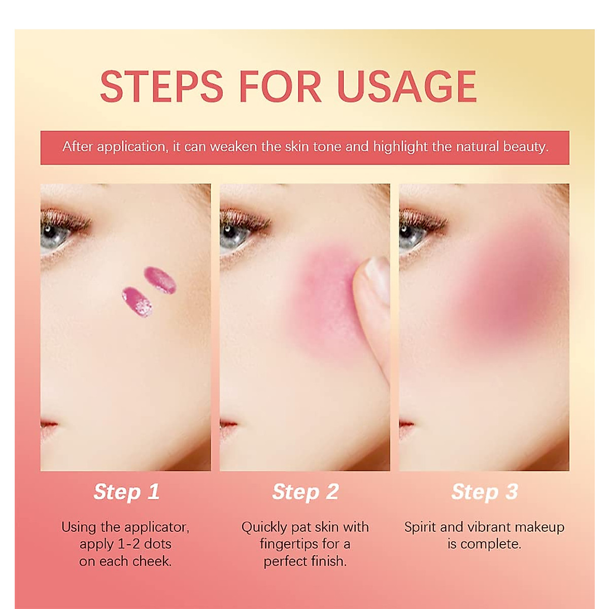 Liquid Blush, Matte and Dewy Finishes Cream Blush Stick for Cheek, Lightweight, Long-Wearing, Smudge Proof, Natural-Looking, Easy to Blend Blusher Makeup (#01)