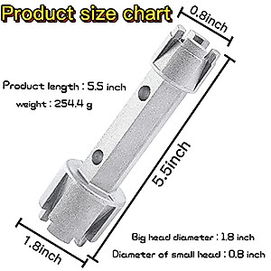 JTWKING Tub Drain Remover & Basin Wrench, Dual Ended Ratchet Wrench Use to Install and Remove Most Bath and Shower Drains and Closet Spuds Square Plastic Toilet Seat Nuts