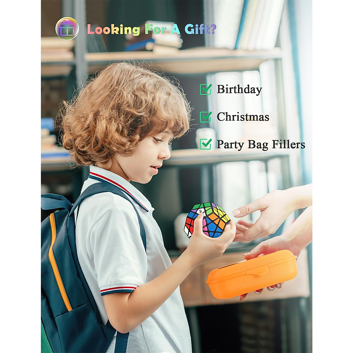 Megaminx Cube, Roxenda 3x3x3 Pentagonal Speed Cube Dodecahedron Magic Cube Puzzle Toy (Black)