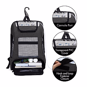 CURMIO Travel Backpack Compatible with Inogen, OxyGo and Caire Units, Portable Oxygen Concentrator Bag with Storage Compartment, Bags Only