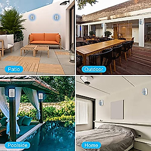 Herdio 6.5 Inches Indoor Outdoor Bluetooth Speakers Waterproof Wireless with Powerful Bass,Wall Mount Speakers Wired Weather Resistant for Patio Home Deck Porch Backyard 400 Watts(White)