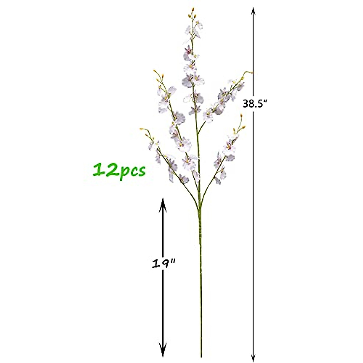 OMUYGDD Silk Flowers in Bulk Wholesale Artificial Orchids, 12 Pcs (Each 38.5”), for Wedding Festive Party Home Office Decoration, Not Include Vase