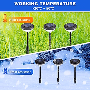 Solar Pathway Lights - NiHome Color Changing LED Solar Outdoor Lights Waterproof Super Bright Garden Lights Solar Powered - Landscape Lighting for Garden Patio Yard Decor - 6 Pack