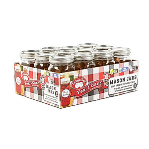 Two Lumps of Sugar 32 oz Wide Jar with Lids and Rings, 12 pcs/case - Mason Jars for Food Storage, Crafting, & Canning, Heavy Duty Glass Jars, Quality Tested for Performance