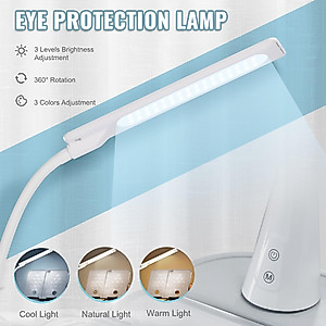 Rengue Kids Desk and Chair Set Height Adjustable School Study Desk and Chair with 55° Tiltable Desktop, 3 Modes&3 Brightness LED Lamps, Storage Drawer and Metal Hook for Boys Girls, Grey