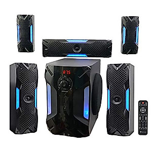 Rockville HTS56 1000w 5.1 Channel Home Theater System/Bluetooth/USB+8" Subwoofer, Black