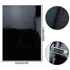 7 Pieces/Set 8x12 Inch (21cm x 30cm) A4 Bundle Leather Sheets Mixed Black Series Fine Chunky Glitter Litchi Patent Embossing Faux Leather Fabric for Bow Earring Making DIY Craft