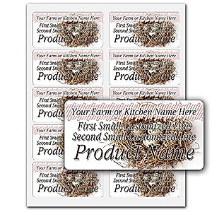 Quail Eggs Rectangle Personalized Farm Home Kitchen Name Store Product Present Mason Jar Labels (B-Label, 150 Labels on 15 Sheets)