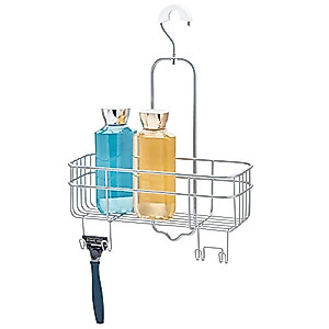 iDesign Euro Metal Hanging Shower Caddy with Swivel Hook and Bathroom Organizer for Shower Organization – 11" x 4.5" x 14.86", Silver