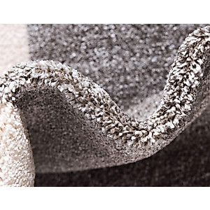 Unique Loom Del Mar Collection Area Rug - Maria (6' 1" Round, Gray/ Ivory)