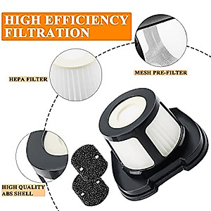 2284W 2390A Vacuum Replacement Filter for Bi-ssell Pet Hair Eraser Filter Hand Vacuum 2390 2389 2579, Compared to Part # 1614212 1614203 1614204 (2 Mesh Filter and 4 Foam Filter)