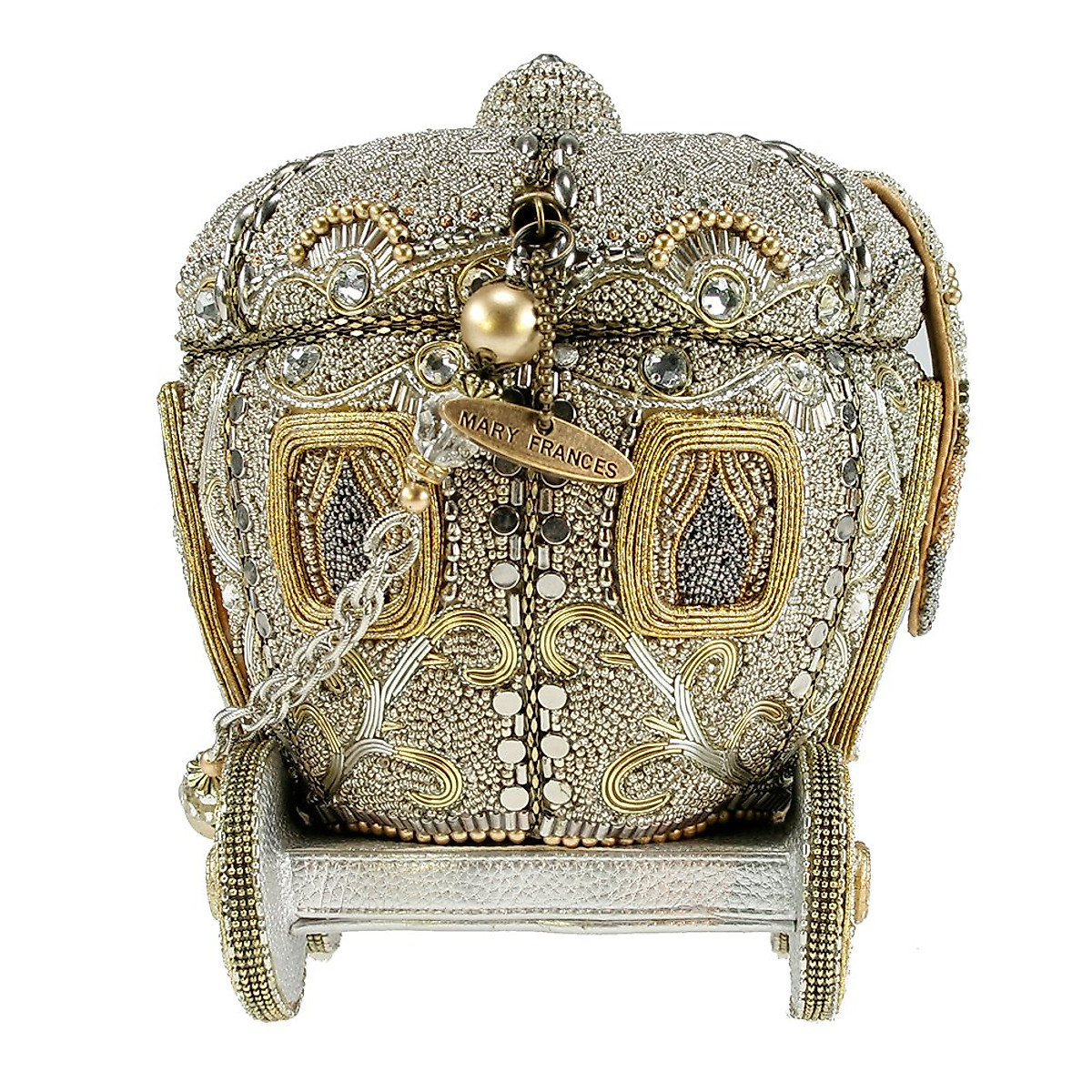 MARY FRANCES Before Midnight Beaded Bejeweled Cinderella Carriage Coach Purse Handbag